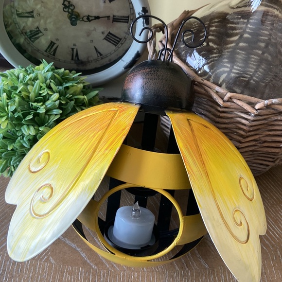 Accents | New Modern Farmhouse Honey Bumble Bee Rustic Metal Led Candle ...